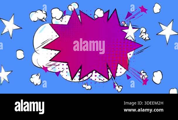 Cartoon comic book background animation. Retro comics pop art video ...