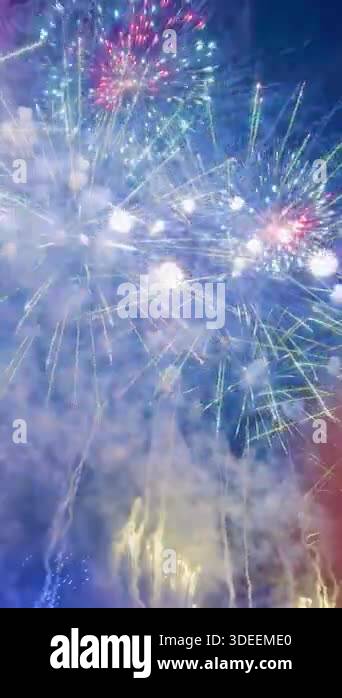 Closed of firework on dark tint sky background Stock Video Footage - Alamy