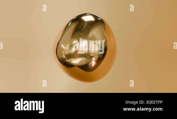 looping animation of A shiny metallic sphere reflecting a room with ...