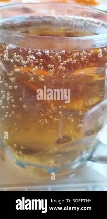 Vertical video with a glass of beer and rising bubbles. Stock video of ...