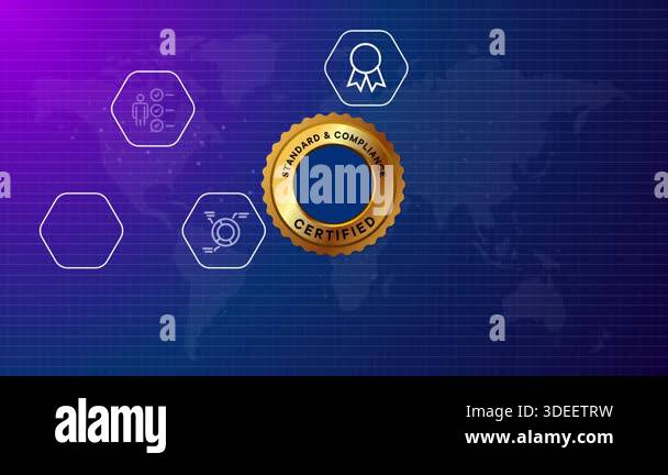 standard and compliance certified quality assurance badge with business ...