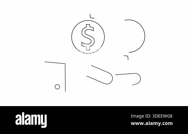 A hand supports two coins one with a dollar sign the other a symbol ...