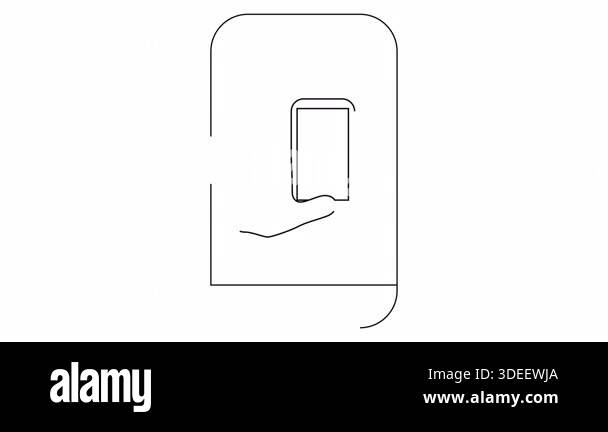 Outline of a hand holding a cell phone within a larger cell phone frame ...