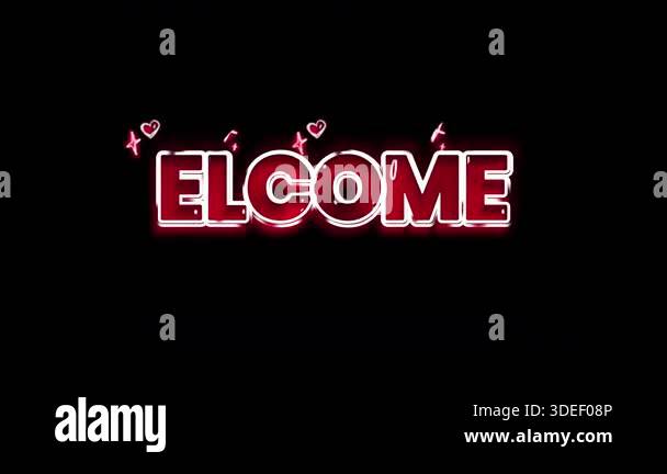 Animated text effect that says welcome moving Stock Video Footage - Alamy
