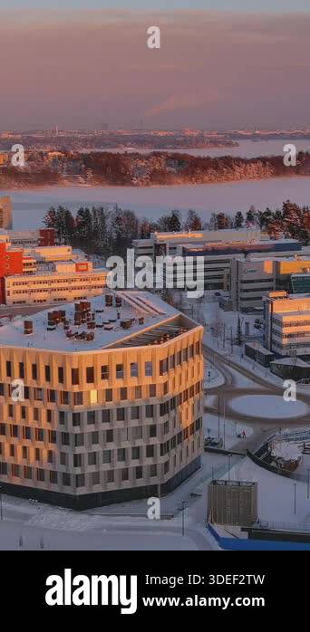 Espoo.Finland-February 3.2022: Aerial shot of different office ...