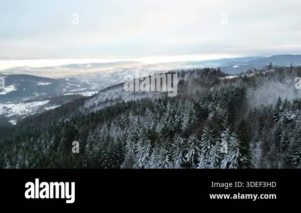 Aerial perspective captures the evolving winter landscape with snow ...
