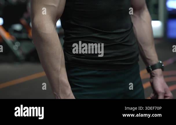 Sport athlete man has muscular arm. Strong and muscular sportsman ...