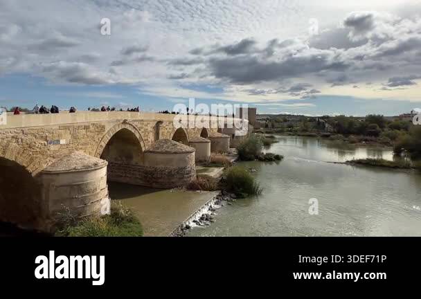 Roman bridge in Cordoba, Spain Stock Video Footage - Alamy