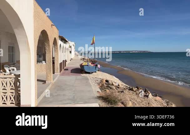seafront houses on Babilonia beach in Guardamar del Segura, Alicante ...