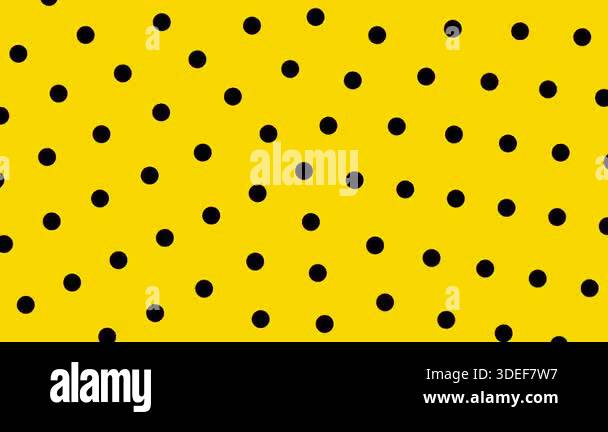 A loop animation polka dot pattern background,black and yellow color ...