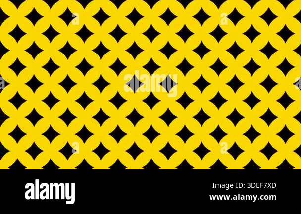 A loop animation tiled diamond pattern background,black and yellow ...