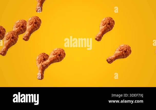 Animation loop a fried chicken moving sideways Stock Video Footage - Alamy