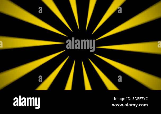 A loop animation sunburst pattern background,black and yellow color ...