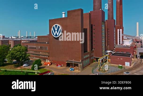 Wolfsburg, Germany - 08.08.2025: Aerial view of the Volkswagen Factory ...