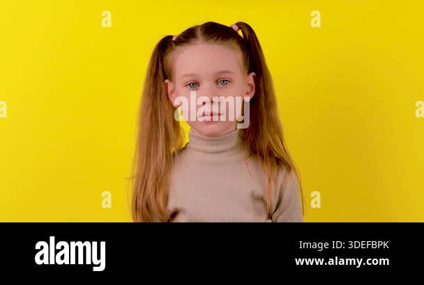 4K stock footage of a Caucasian girl opening her eyes and mouth wide in ...