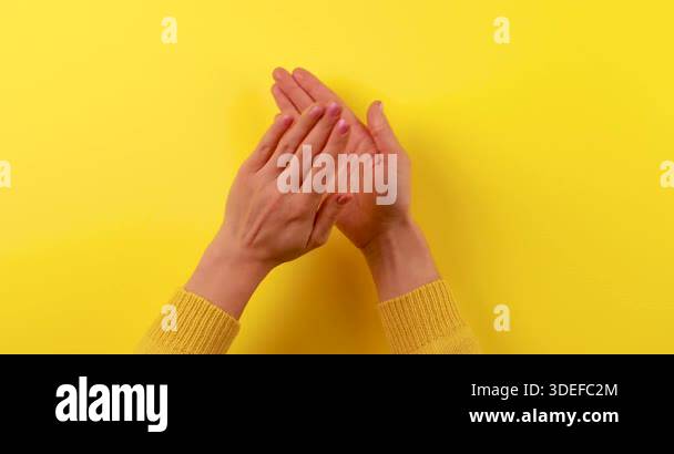 4K stock footage of hands clapping in an applause gesture against a ...