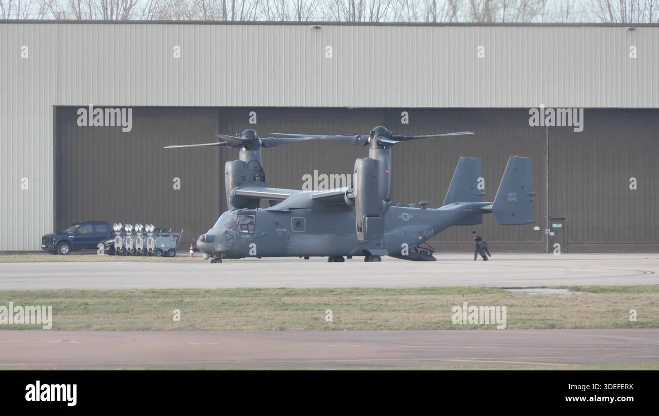 Military movements at US air base RAF Fairford as operation takes place ...