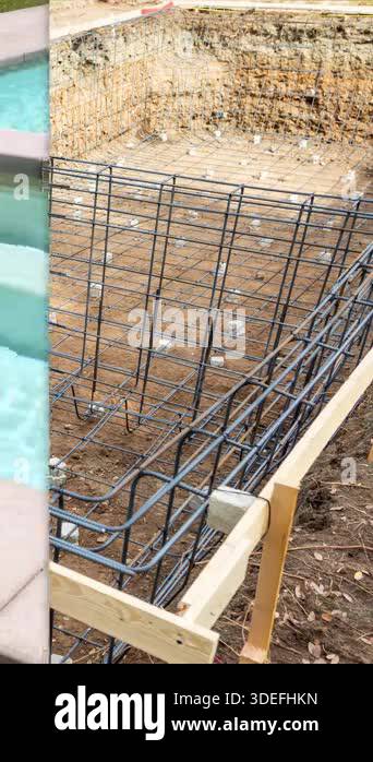 Seamless looping before-and-after of swimming pool construction ...