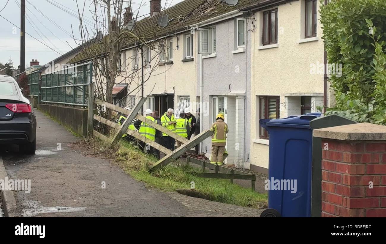 Two people in hospital after suspected gas explosion in Belfast Stock ...