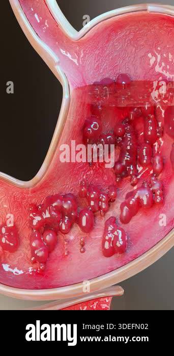 Stomach cancer. stages tumor growth in digestive system, Peptic Ulcer ...
