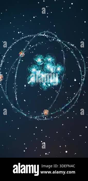 Atom anatomy, Atomic model or structure, electrons orbiting the nucleus ...