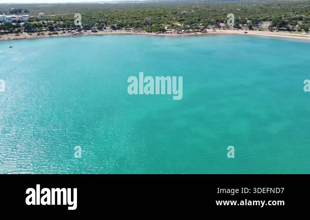Aerial view of Akbuk bay and pine forests. Didim Turkey. Cinematic ...
