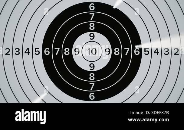 Precision targeting is demonstrated on a bullseye with concentric ...
