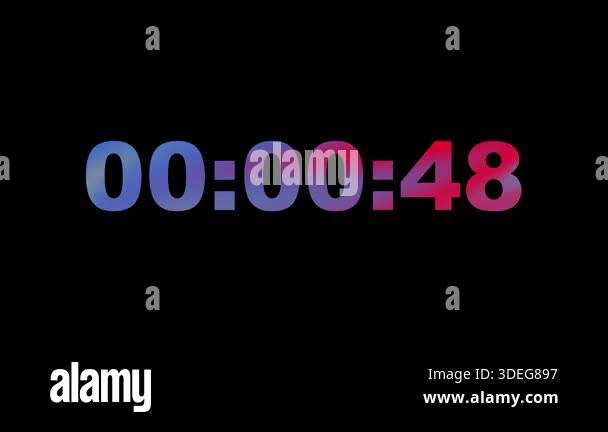 Digital timer countdown one minute stopwatch time gradient black ...