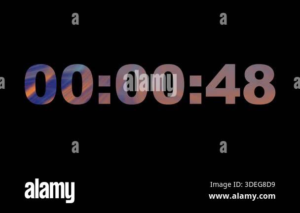 Countdown timer one minute digital clock numbers time counting display ...
