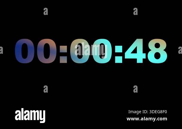 Countdown timer one minute digital clock time display minute second ...