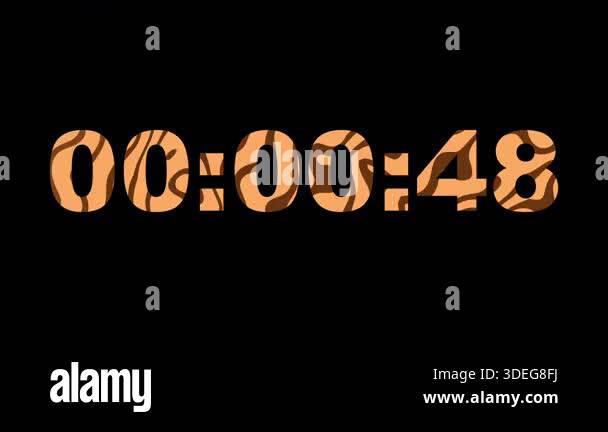 Full hd countdown timer one minute digital display numeric time ...