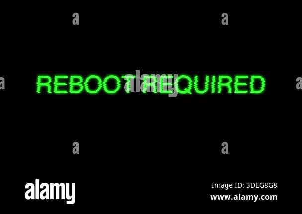 Reboot required glitch screen error system retro computer suitable for ...