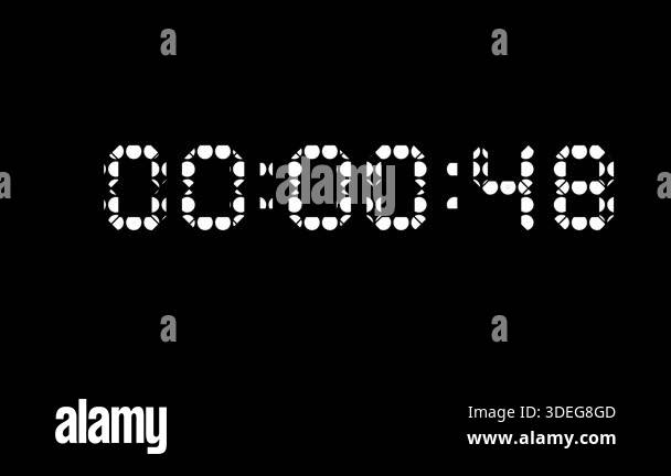 Full hd countdown timer one minute digital clock display black ...