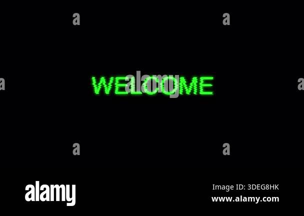Welcome glitch text pixel retro digital screen old computer, ideal for ...