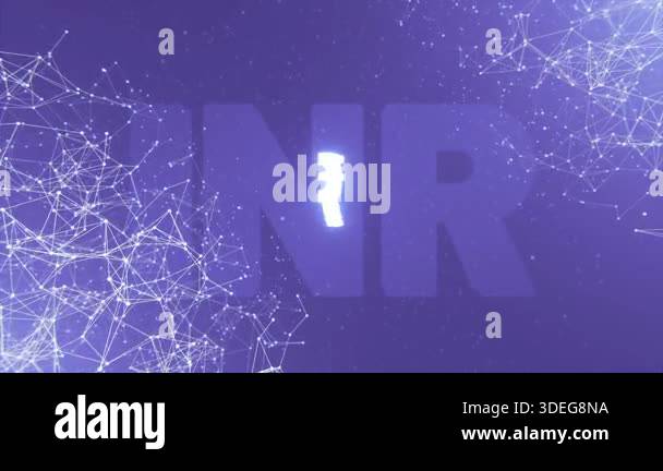 INR Indian Rupee currency plexus background. Plexus of moving and ...