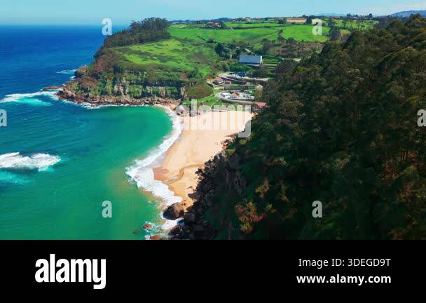 Amazing Playa de La Nora beach near Gijon, Asturias, northern Spain ...