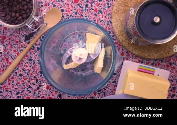 person making coffee with butter and MCT oil Stock Video Footage - Alamy