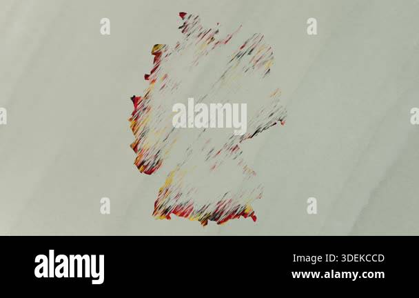 German national identity, silhouette of the map of Germany emerging ...