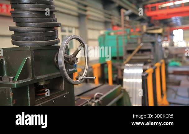 Mechanical equipment in operation inside the steel plant workshop Stock ...