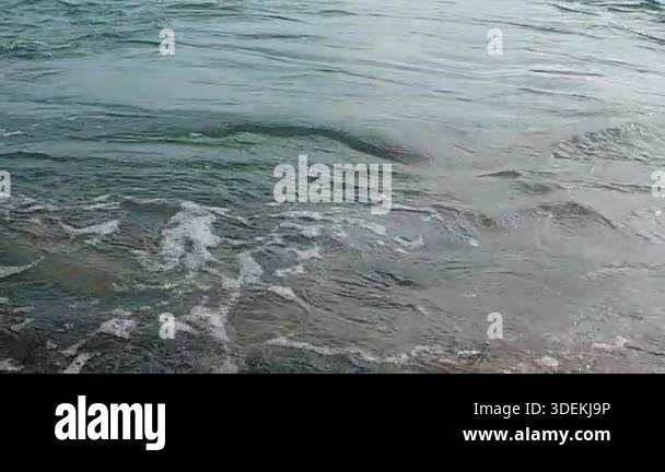 Beautiful waves forming energy and foam coastal scene. High quality 4k ...