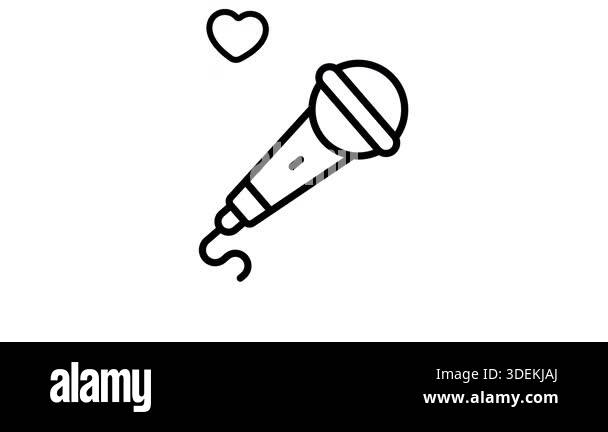 Well designed animated icon of wired microphone, singing mic in modern ...