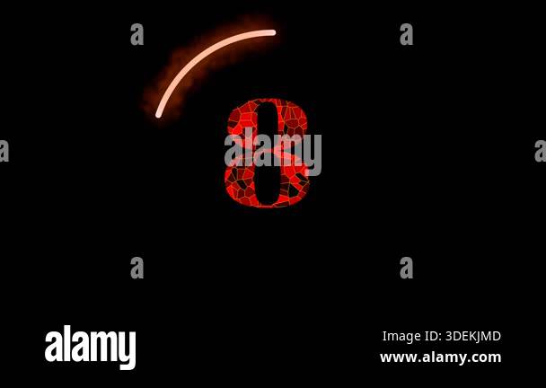 Neon Reverse Countdown Timer Animation Featuring Glowing Numbers From ...