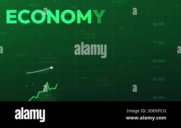 Economy graph showing upward trend 4k animation with glowing line and ...
