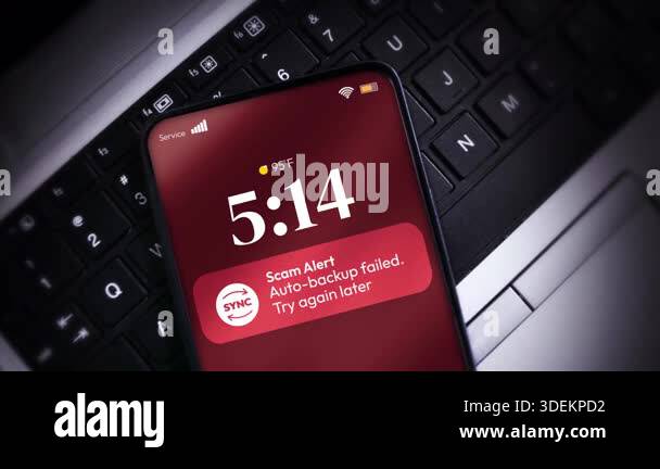 Scam alert concept with notifications appearing on the smartphone ...