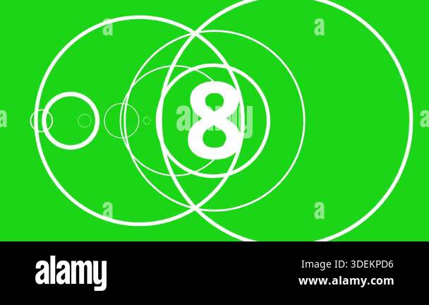 Minimalist green countdown animation with bold numbers and dynamic ...