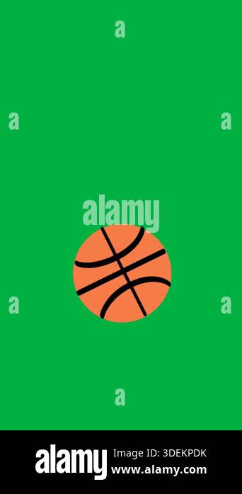 Animated basketball bouncing on the floor with smooth motion and ...