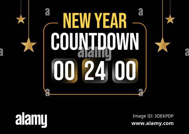 New Year 30 Seconds Countdown 4k Animation with stars and Numbers ...