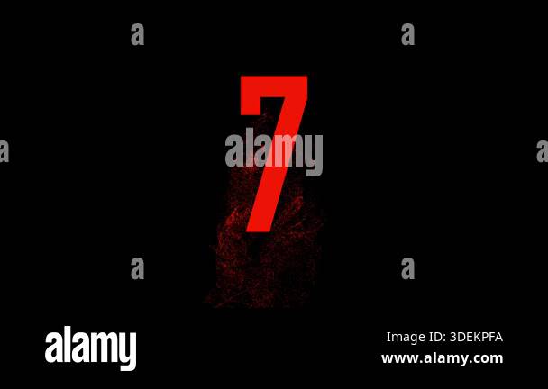 Cinematic Countdown Number 10 to 1 Animation with Red Particle Effect ...