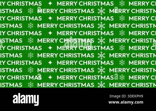 Merry Christmas Typography scrolling through the screen with ornaments ...