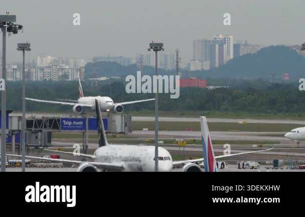 KUALA LUMPUR, MALAYSIA - JANUARY 13, 2025: Wide-body airplane Boeing ...
